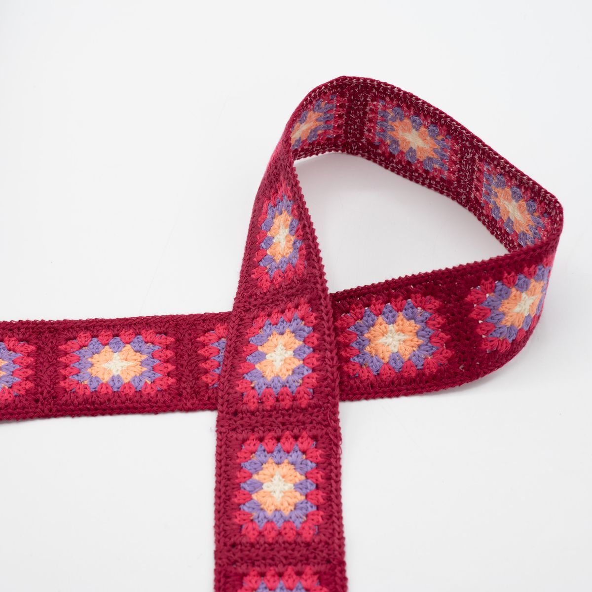 Häkelborte Häkelband Retro wildberry 45mm Breite | Schöner Leben