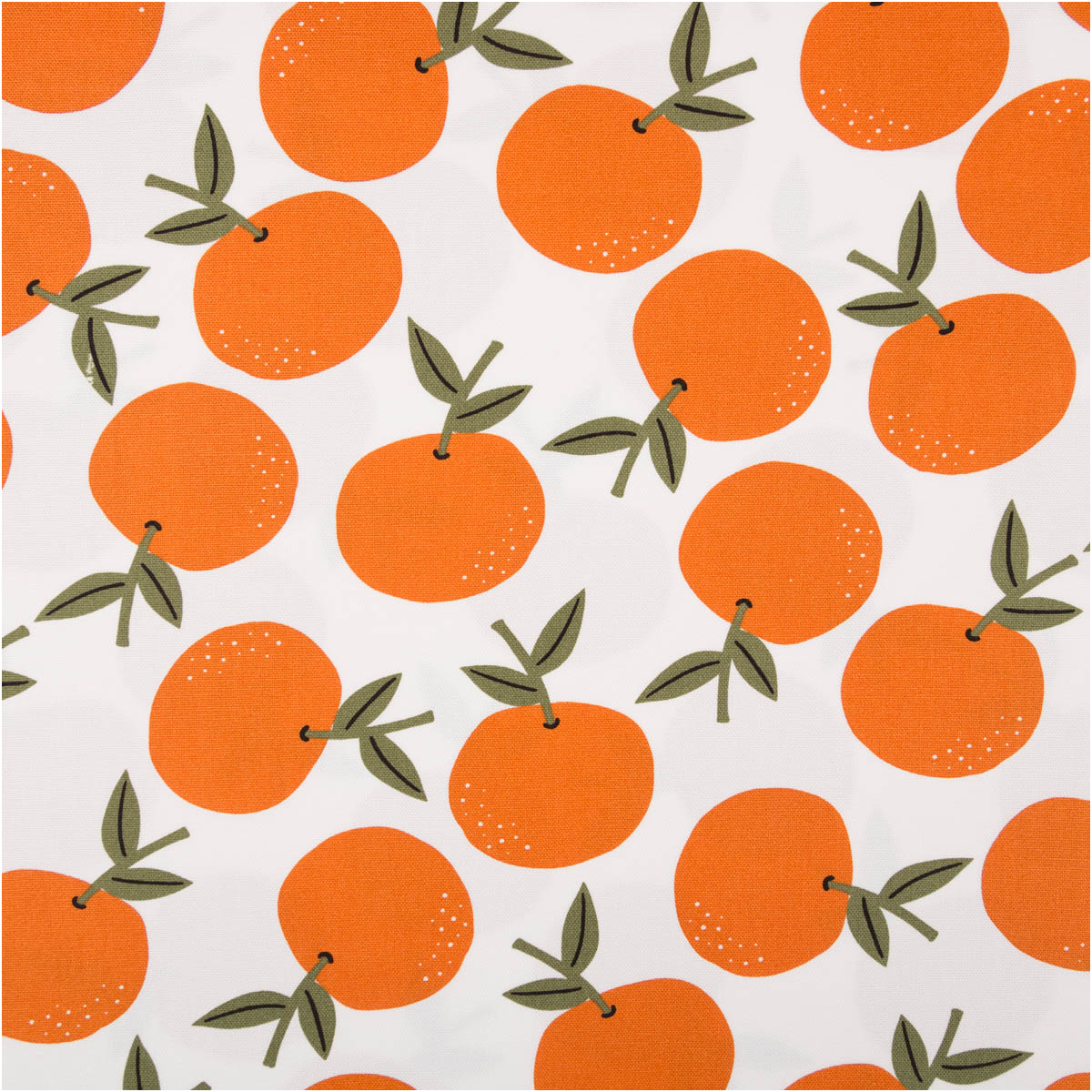 Canvas Baumwollstoff Orangen weiß orange 138cm Stoffbreite | Schöner Leben