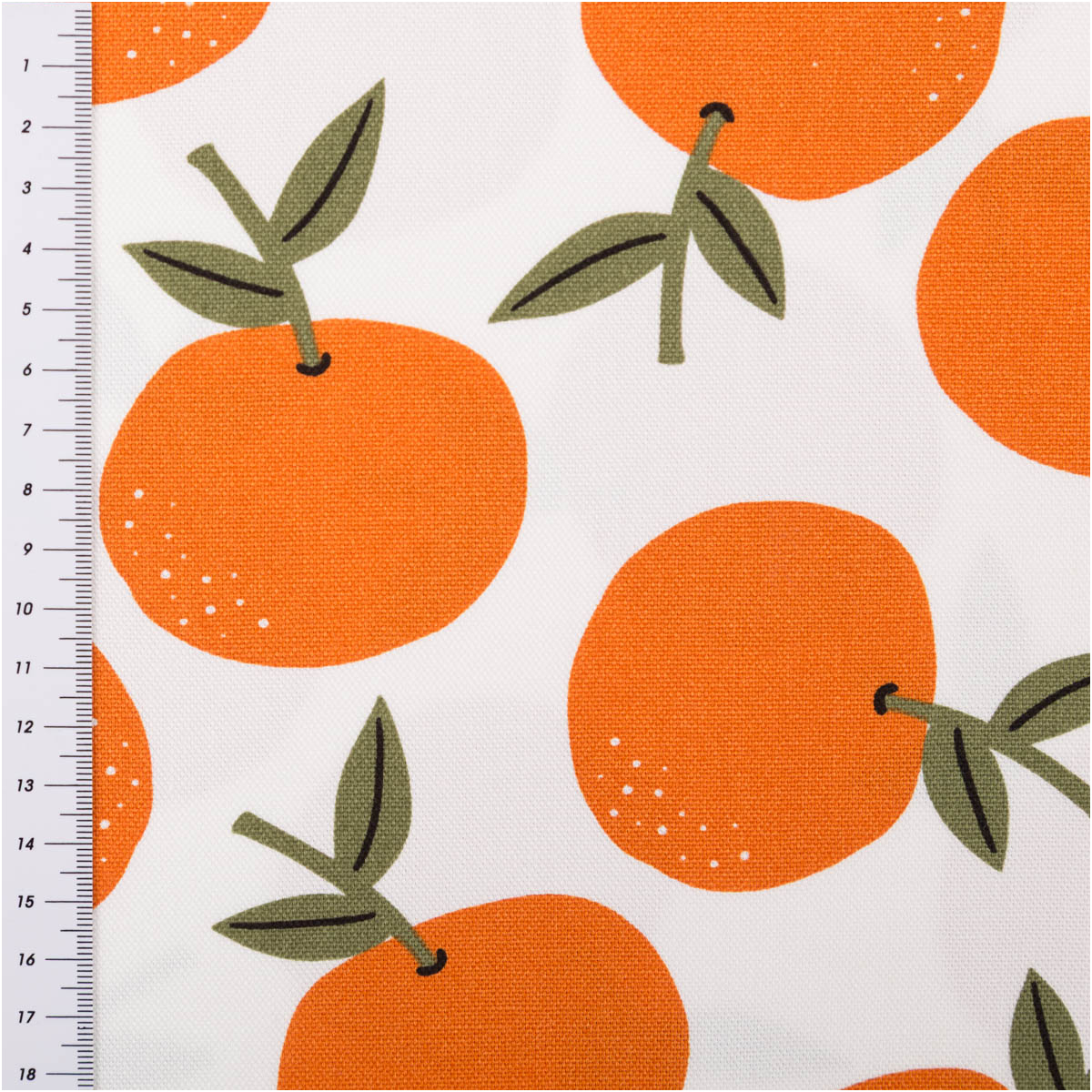 Canvas Baumwollstoff Orangen weiß orange 138cm Stoffbreite | Schöner Leben