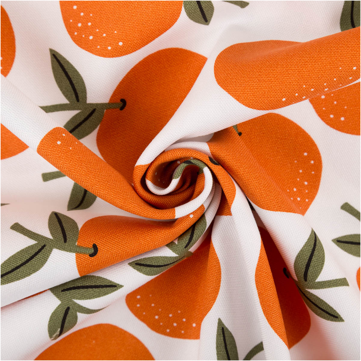 Canvas Baumwollstoff Orangen weiß orange 138cm Stoffbreite | Schöner Leben