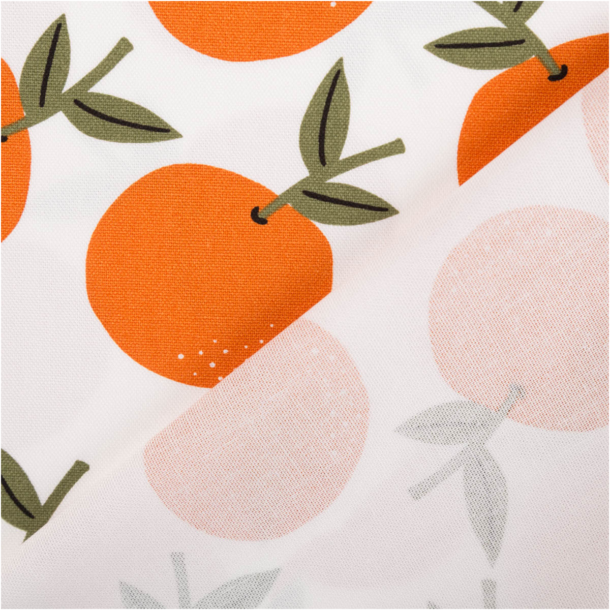 Canvas Baumwollstoff Orangen weiß orange 138cm Stoffbreite | Schöner Leben