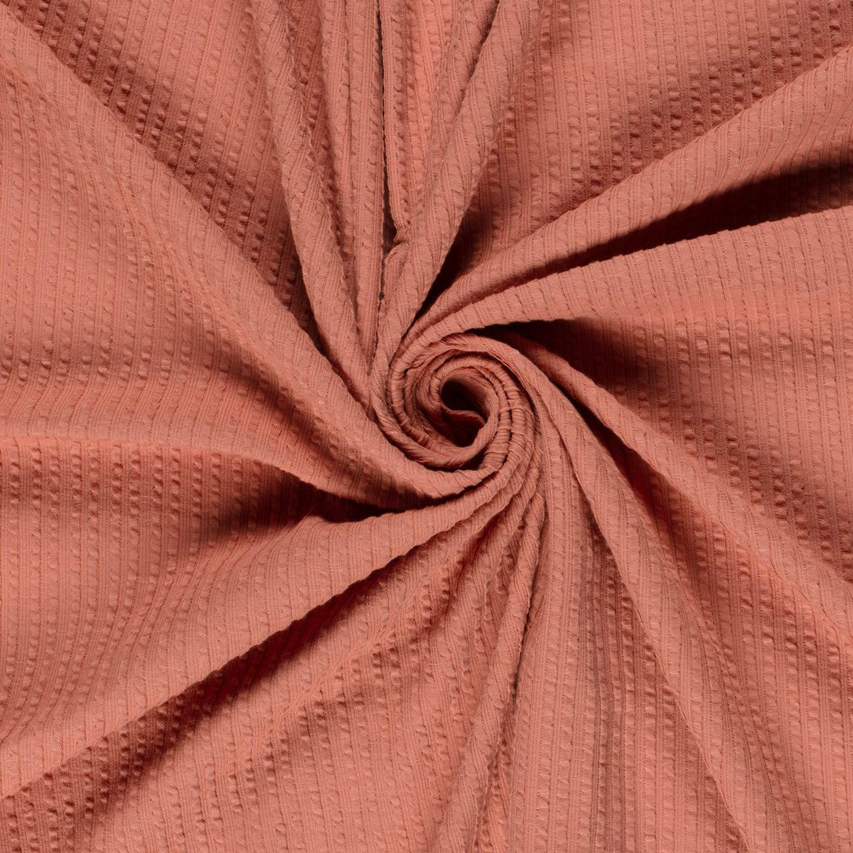 Jersey Stoff Ripp-Jacquard Baumwolle Streifen coral 1,35m Breite ...
