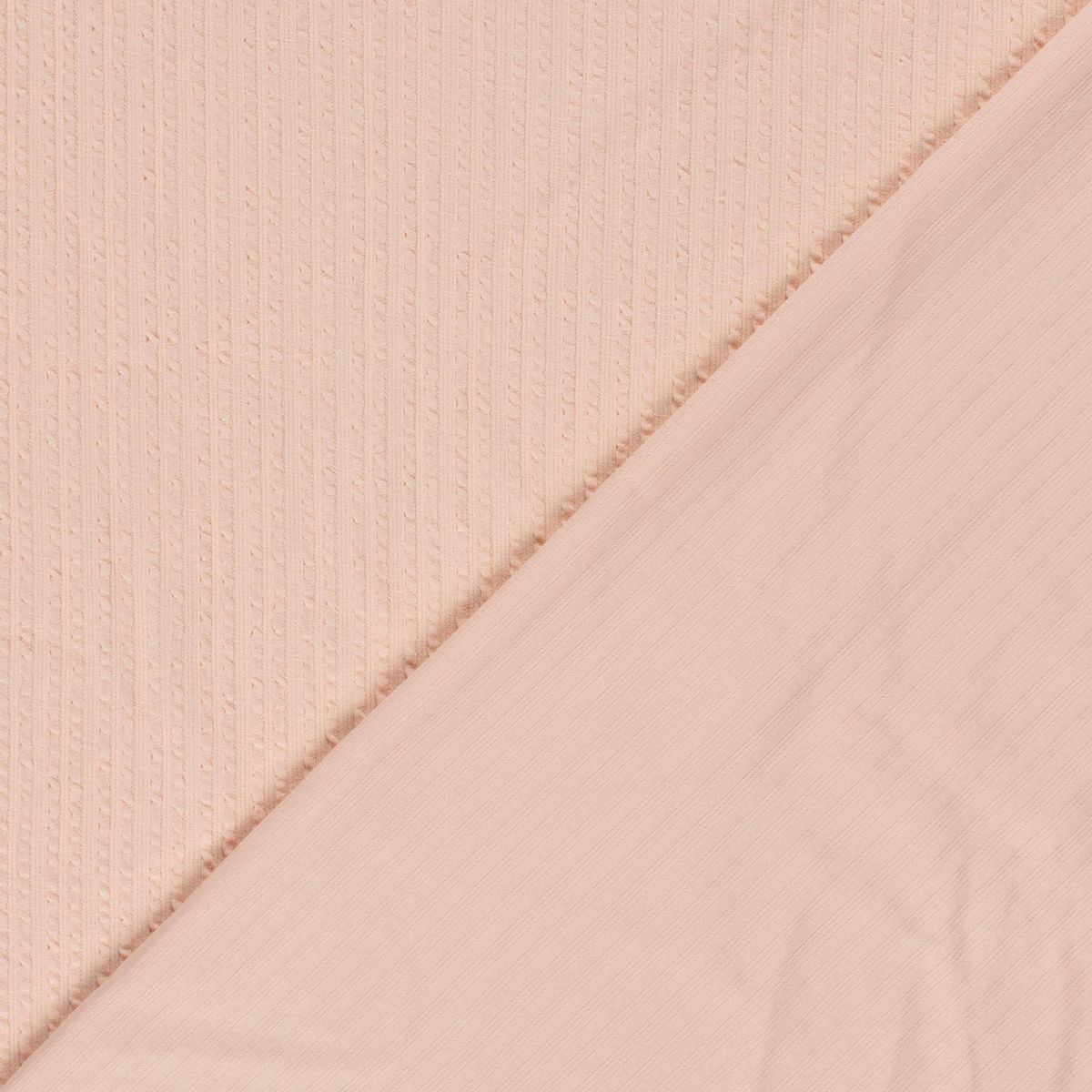 Jersey Stoff Ripp-Jacquard Baumwolle Streifen lachsrosa 1,35m Breite ...